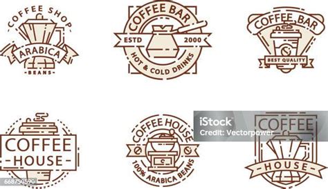 커피 배지 음식 선 글자 레스토랑 카페 메뉴 커피 집과가 게 스티커 벡터 로고에 대한 스톡 벡터 아트 및 기타 이미지 로고 커피 마실 것 고풍스런 Istock