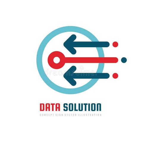 Data Solution Vector Logo Design Digital Technology Concept Sign Stock