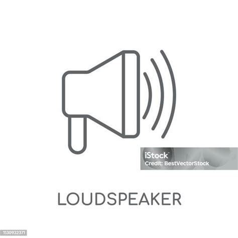 라우드스피커 선형 아이콘 마케팅 컬렉션에서 흰색 바탕에 현대 개요 라우드 스피커 로고 개념 0명에 대한 스톡 벡터 아트 및 기타 이미지 Istock