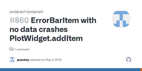 Errorbaritem With No Data Crashes Plotwidgetadditem · Issue 860 · Pyqtgraphpyqtgraph · Github
