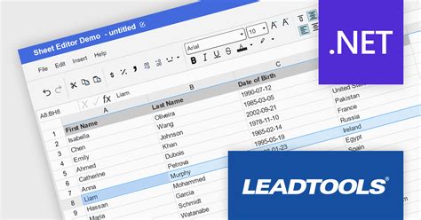 Leadtools 以编程方式操作电子表格 Csdn博客