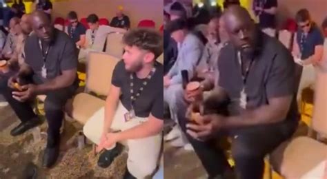 Shaquille Oneals Death Stare At Adin Ross Over Mandms Prank Has Fans