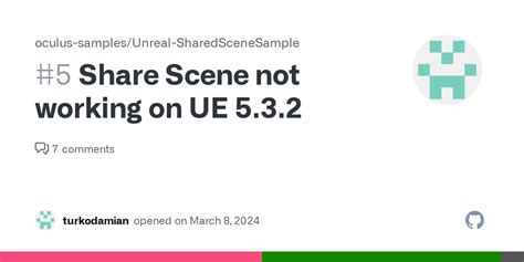 Share Scene Not Working On Ue 532 · Issue 5 · Oculus Samplesunreal Sharedscenesample · Github