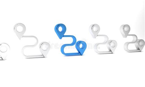 白色背景中突显的蓝色路线位置图标 映射指针符号 路或路的概念 Gps导航 库存例证 插画 包括有 全球 定位 326936879