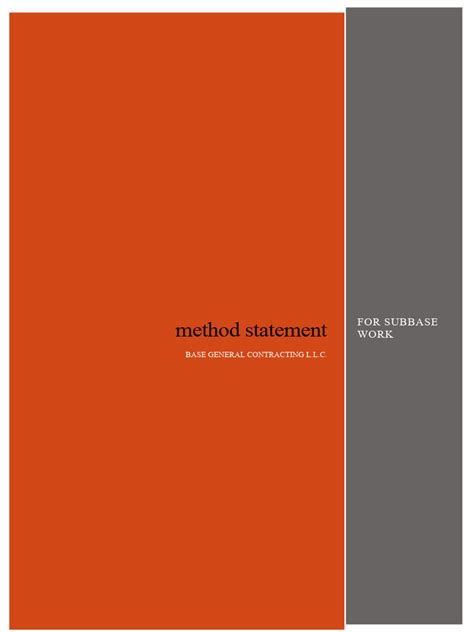 006 Method Statement Sub Base Download Free Pdf Occupational Safety And Health