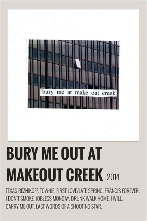 Mitski Bury Me Out At Makeout Creek Album Minimalist Poster Bury Me