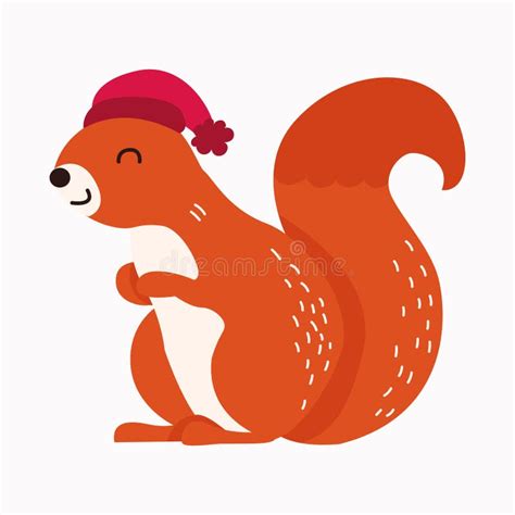 Orange Fluffy Squirrel With Bushy Tail Vector Illustration Stock Vector Illustration Of