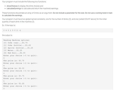 Solved LAB Vending Machine Write A Program That Stores Chegg