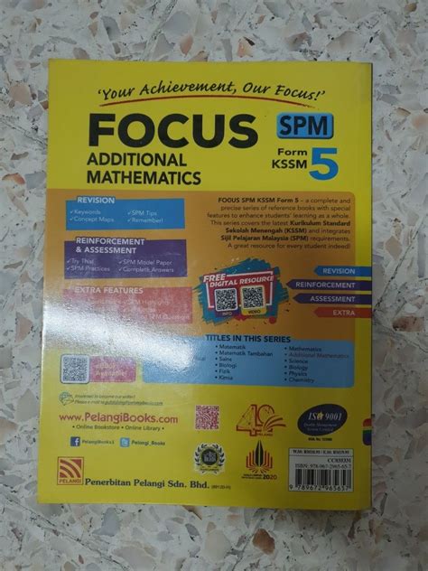 Focus Additional Mathematics Form 5 Spm Kssm Pelangi English Version Hobbies And Toys Books