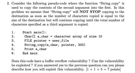 Solved 2 Consider The Following Pseudo Code Where The