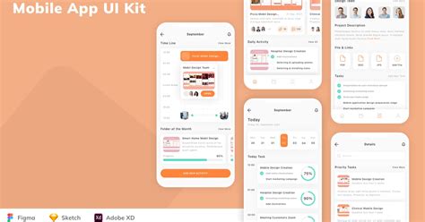 Productivity Mobile App Ui Kit Ux And Ui Kits Ft Pomodoro And Productivity Envato
