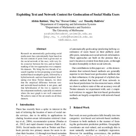 Exploiting Text And Network Context For Geolocation Of Social Media