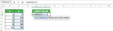How To Use Linest Formula In Excel Function Example And Writing