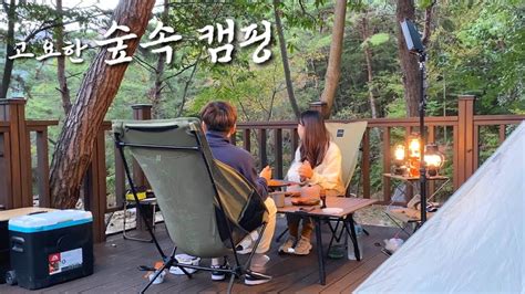 새소리와 가을열매 떨어지는 소리만이 가득한 숲속 캠핑 캠핑하기 좋은 도시 곡성에서의 1박2일 여행 그리들 닭갈비•막걸리•잎새주 먹방💚 캣초딩과의 밀당😼