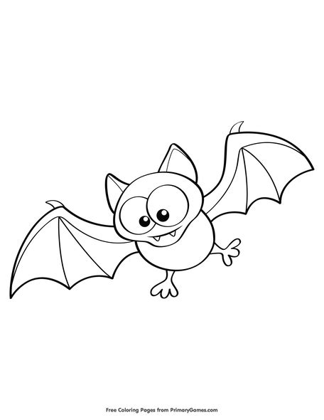 Cute Bat Coloring Pages Free