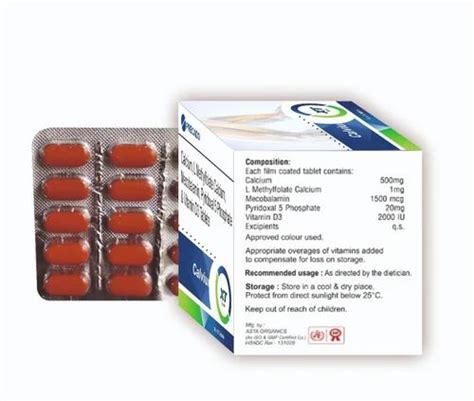 Calcium L Methylfolate Calcium Mecobalamin Pyridoxal 5 Phosphate And Vitamin D3 Tablets At