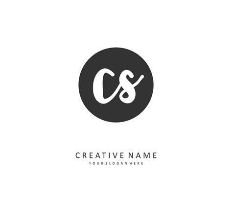 C S CS Initial Letter Handwriting And Signature Logo A Concept Handwriting Initial Logo With