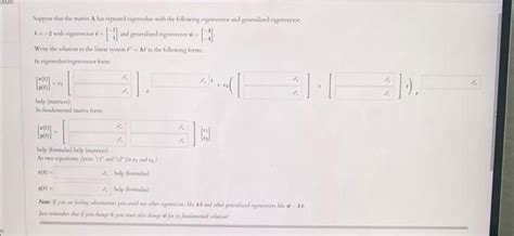 Solved Math Suppose That The Matrix A Has Repeated
