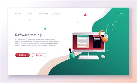 Programming Concept Web Engineer At Work Developer Programming Web Site Landing Page Template