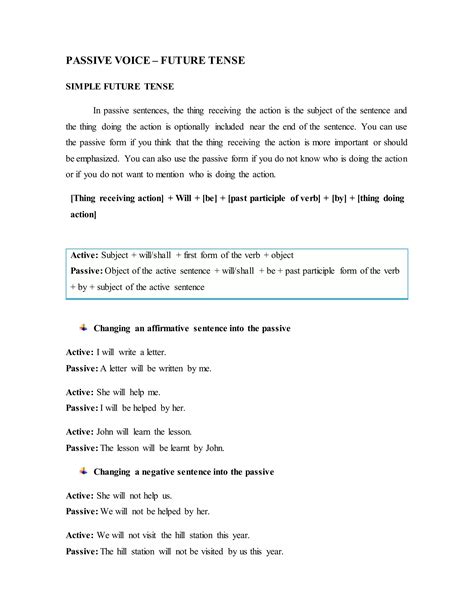 Passive Voice Future Tense Pdf