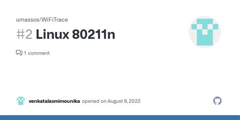 Linux 80211n · Issue 2 · Umassoswifitrace · Github