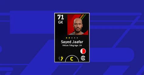 Statistiques De Sayed Jaafar No Efootball