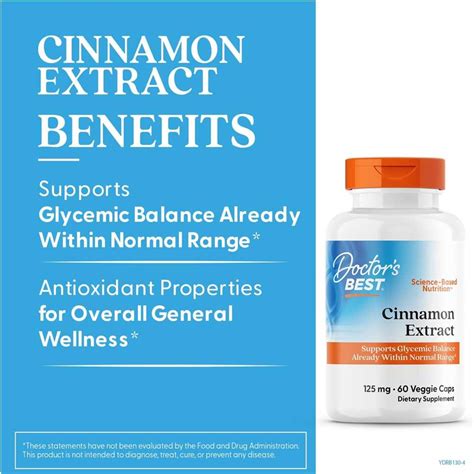 Doctors Best Cinnamon Extract With Cinnulin Pf 125 Mg 60 Veggie Caps