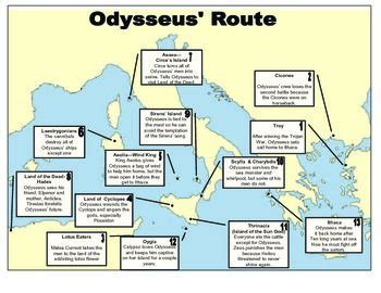 Odyssey Map Sequencing Odysseus Travels For Students And Teachers