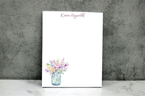 Wildflower Large Notepad Pretty Notepad Makes A Perfect Stationery T For A Birthday T Or