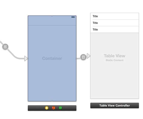 Uicontainerview Xcode 5 Container Embedded Uitableviewcontroller