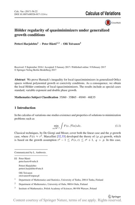 Hölder Regularity Of Quasiminimizers Under Generalized Growth Conditions