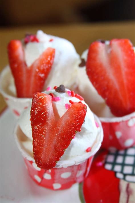Frozen Yogurt Cupcake Bites With Strawberry Hearts And Valentines