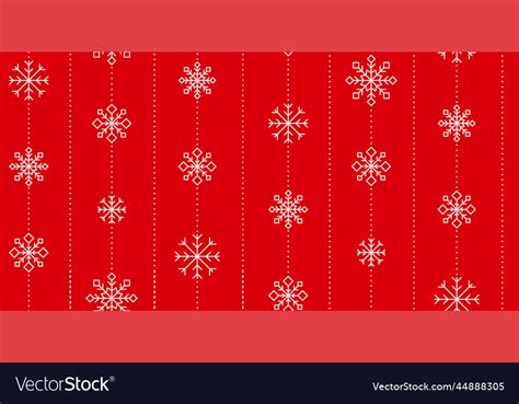 Snowflake White Line Red Seamless Pattern New Year