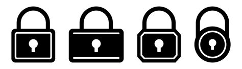 Padlock Icon Set Lock Symbol Vector Padlock Icon In Glyph Solid Lock