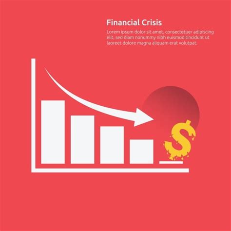 Economy Crisis Vector Hd Images Business Finance Crisis Concept With Money Collapse Symbol