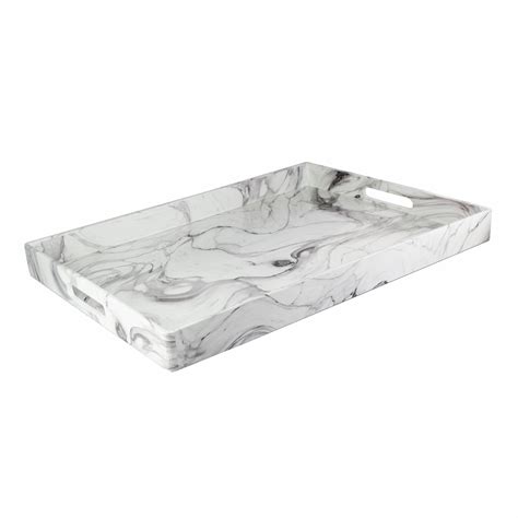 American Atelier Silver Polyurethane Leather Alligator Rectangular