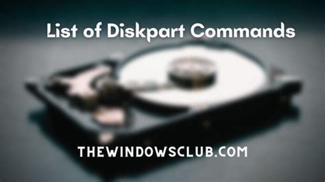 Diskpart 명령 목록 및 Windows 1110에서 사용하는 방법