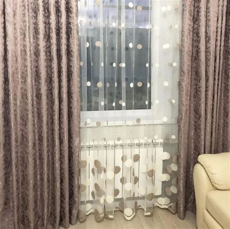 Тюль гардина в горошек Sofia Шарики коричневый цвет 1 п м купить онлайн на Rozetka