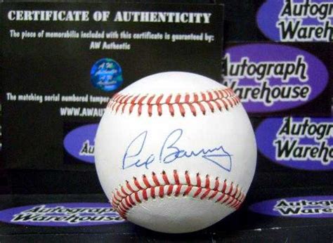 Rex Barney Autographed National League Baseball Brooklyn Dodgers No