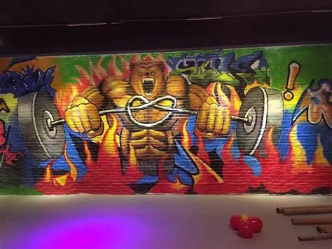 健身房涂鸦北海青芥 站酷zcool