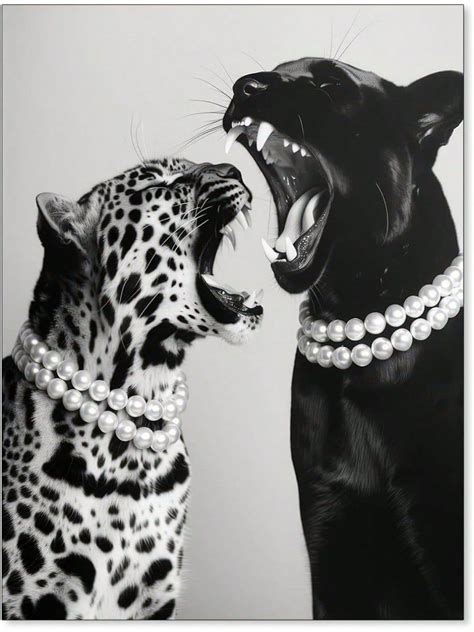 Black And White Interesting Cheetah Poster Wooden Frame Canvas