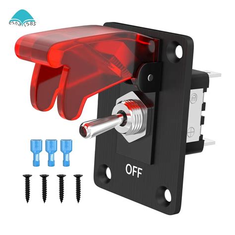 Toggle Switch 12v Dc 20a Lighted Toggle Switch 3 Pin On Off Spst Led Illuminated With Mounting