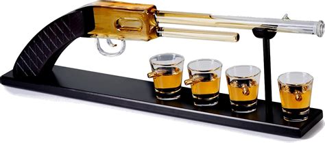 Buy Whiskey Gun Decanter And Bullet Glasses Set Whiskey Gun Decanter With 4 Bullet Shot Glasses
