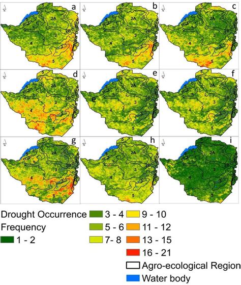 The Spatial Variation In The Frequency Of Drought Occurrence At The Download Scientific Diagram