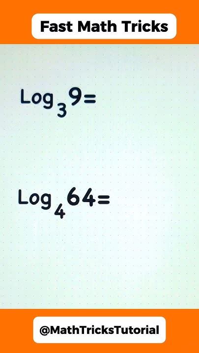 Log Math Hacks Mathtrickstutorial Maths Tutorial Mathematics