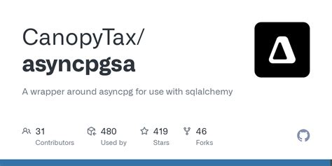 Github Canopytaxasyncpgsa A Wrapper Around Asyncpg For Use With Sqlalchemy