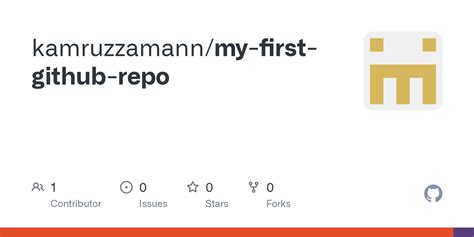 My First Github Repogit At Main · Kamruzzamannmy First Github Repo · Github
