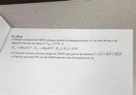 Solved P A Design A Symmetrical CMOS Reference Chegg Com