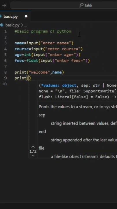 Python Programmingpython Basic Program Shorts Youtube