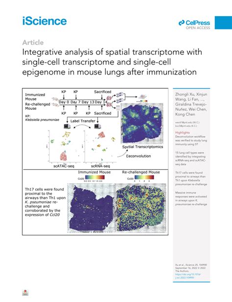 Pdf Integrative Analysis Of Spatial Transcriptome With Single Cell